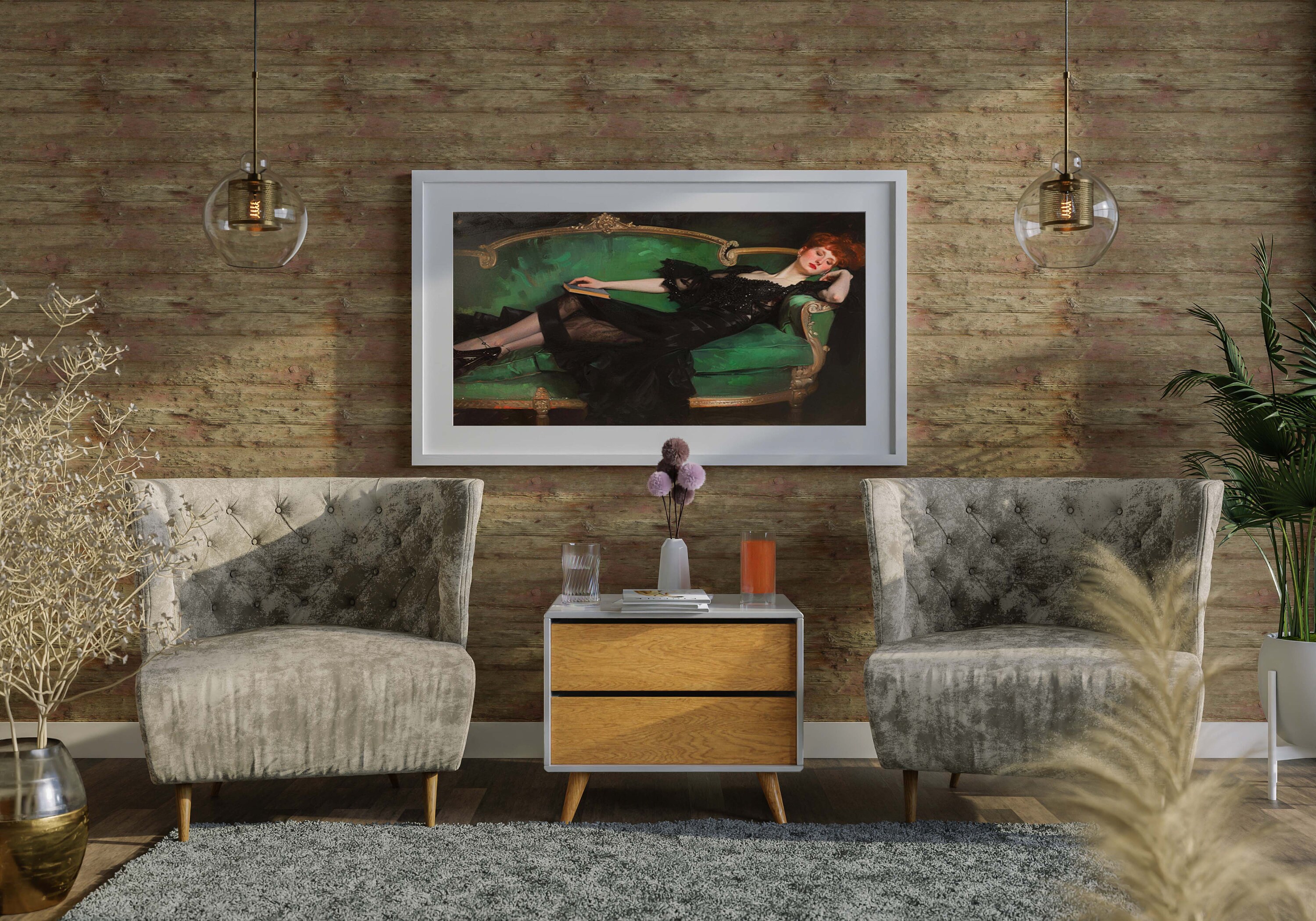 Decadent Young Lady Digital Art Print, Moody Lady Vintage Printable Art ...