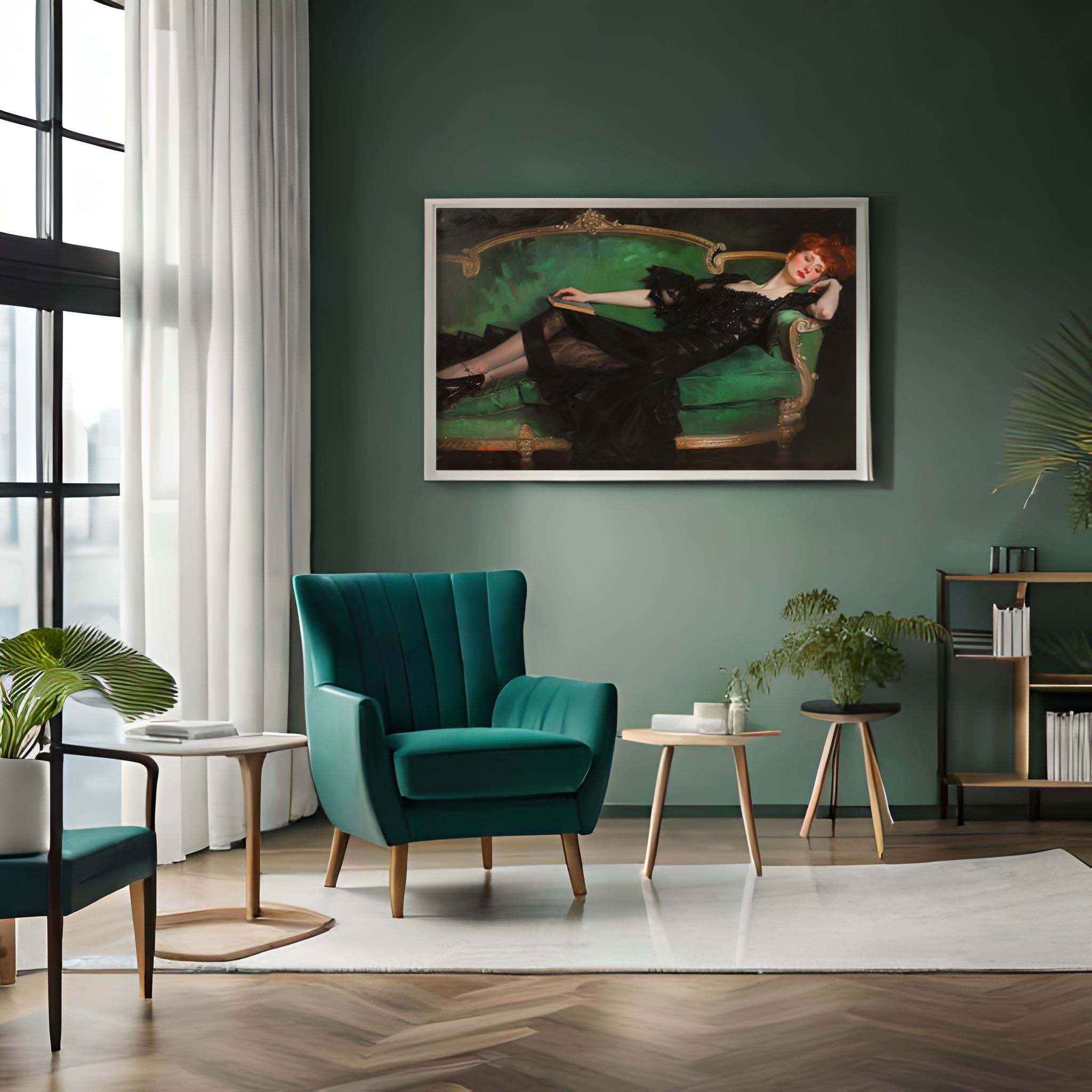 Decadent Young Lady Digital Art Print, Moody Lady Vintage Printable Art ...