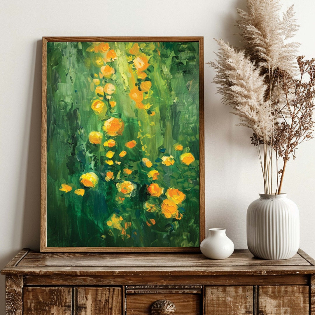 Marigold Art, Antique Marigold Garden Artwork, Vintage Marigold Wall ...