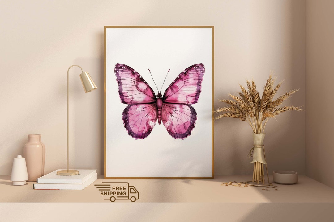 Pink Adonis Morpho Butterfly Wall Art, Antique Stock Digital Download ...