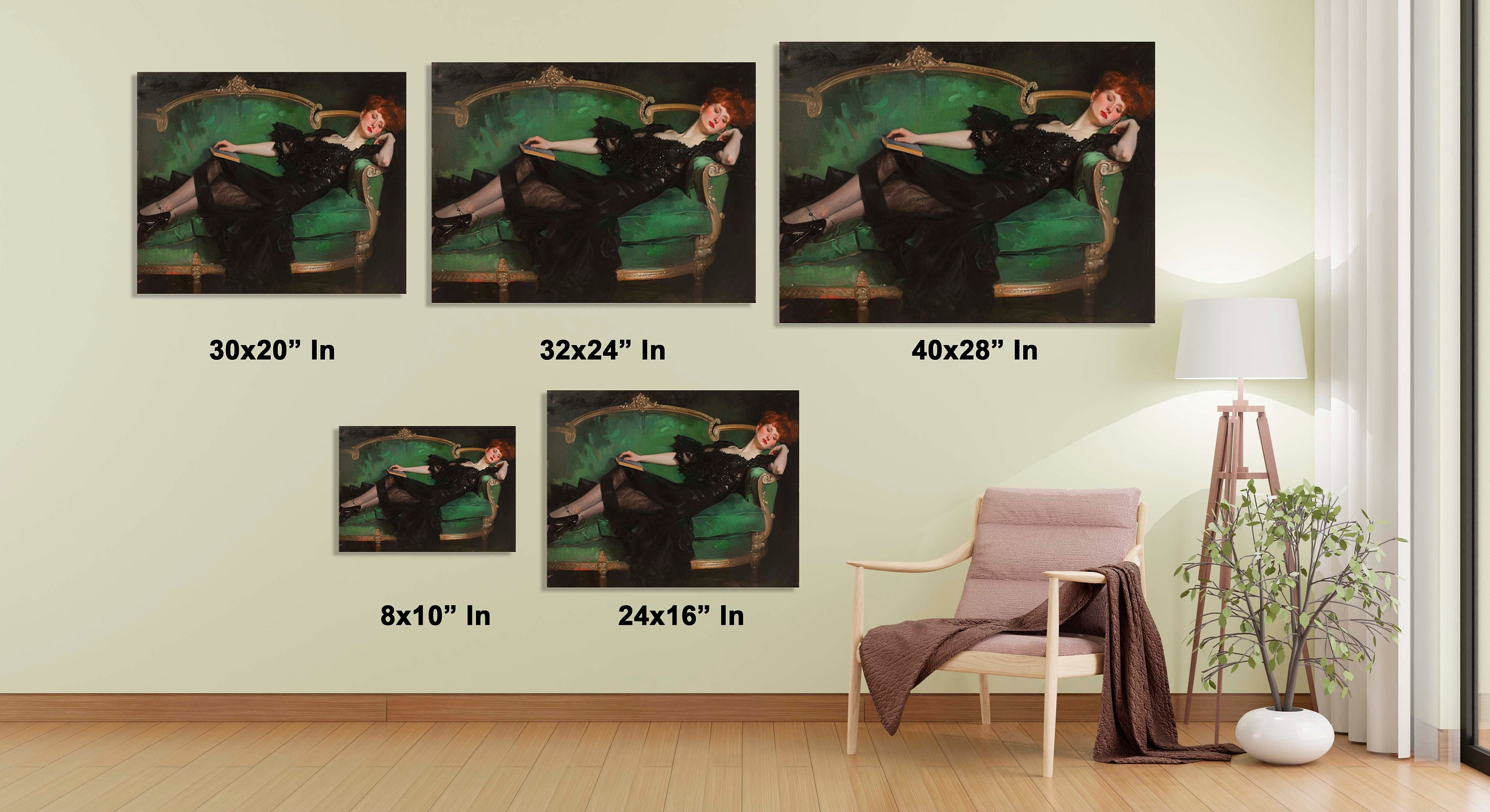 Decadent Young Lady Digital Art Print, Moody Lady Vintage Printable Art ...