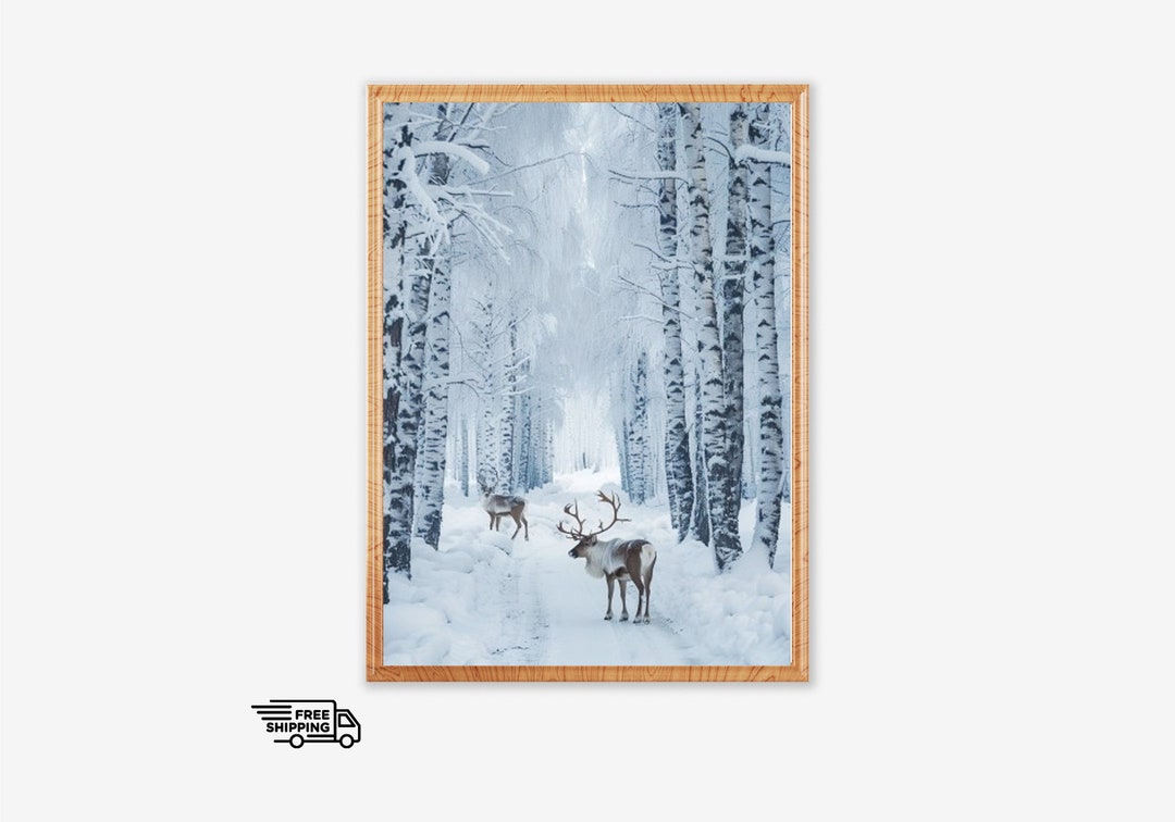 Rudolf Reindeers Artwork, Reindeer Artwork Print, Reindeer Christmas ...