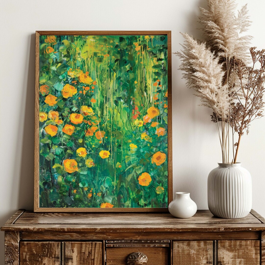 Marigold Wall Paint, Marigold Vibrant Art, Marigold Retro Art, Vintage ...