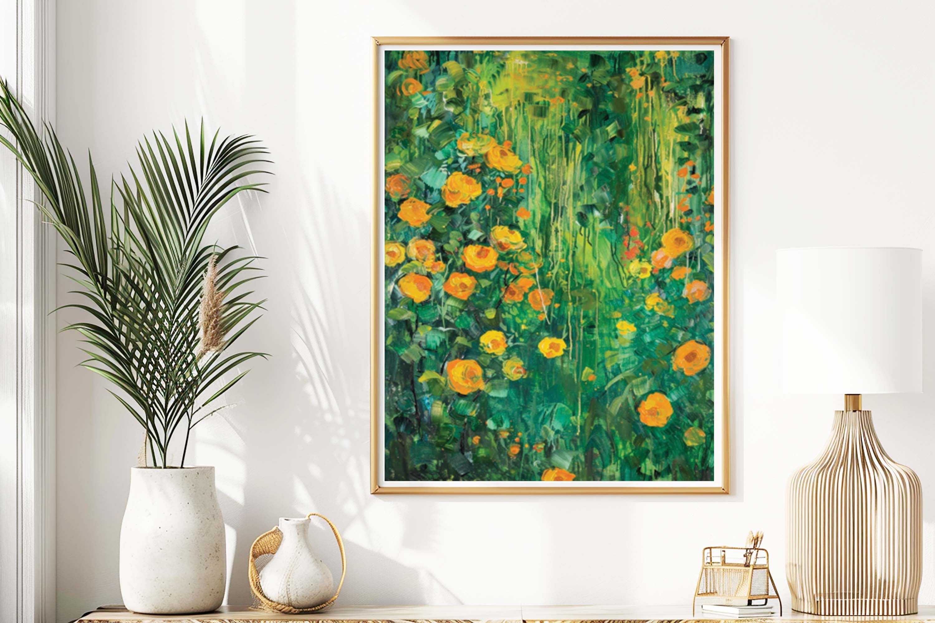 Marigold Wall Paint, Marigold Vibrant Art, Marigold Retro Art, Vintage ...