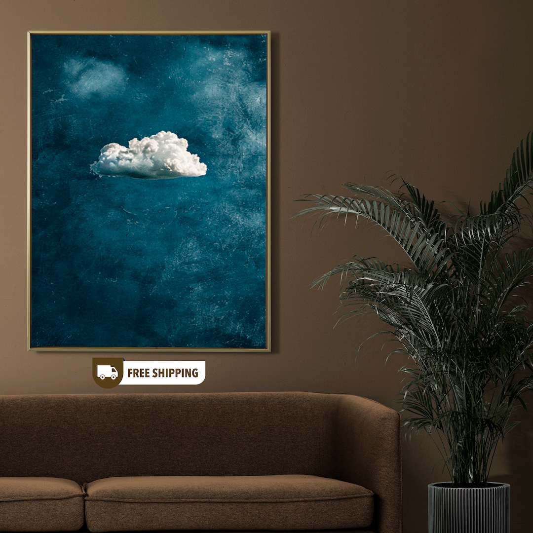Cloudy Blue Sky, Clouds Digital Print, White Cloud Abstract, Clouds ...