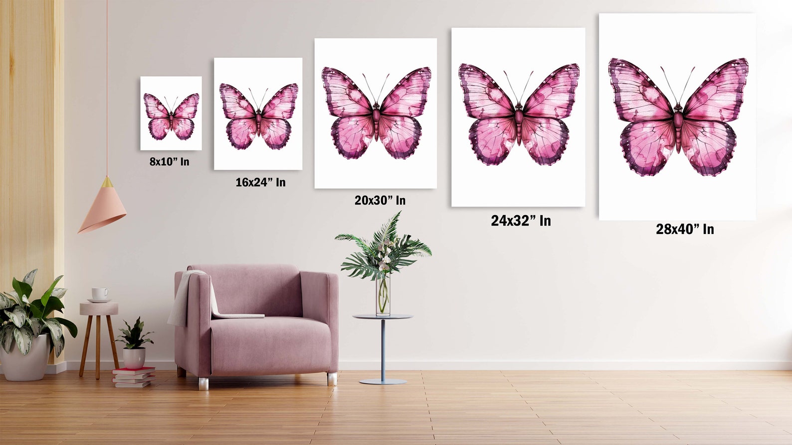 Pink Adonis Morpho Butterfly Wall Art, Antique Stock Digital Download ...