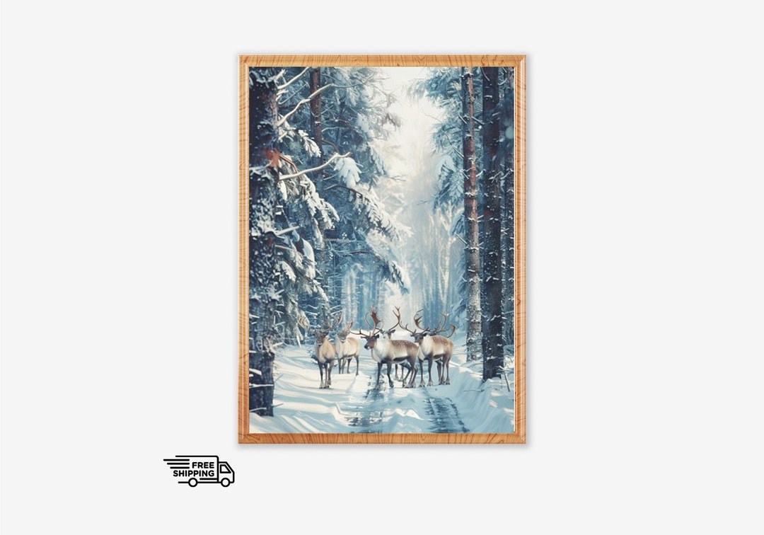Reindeer Printable Art, Rudolf Reindeer Print, Christmas Reindeer ...