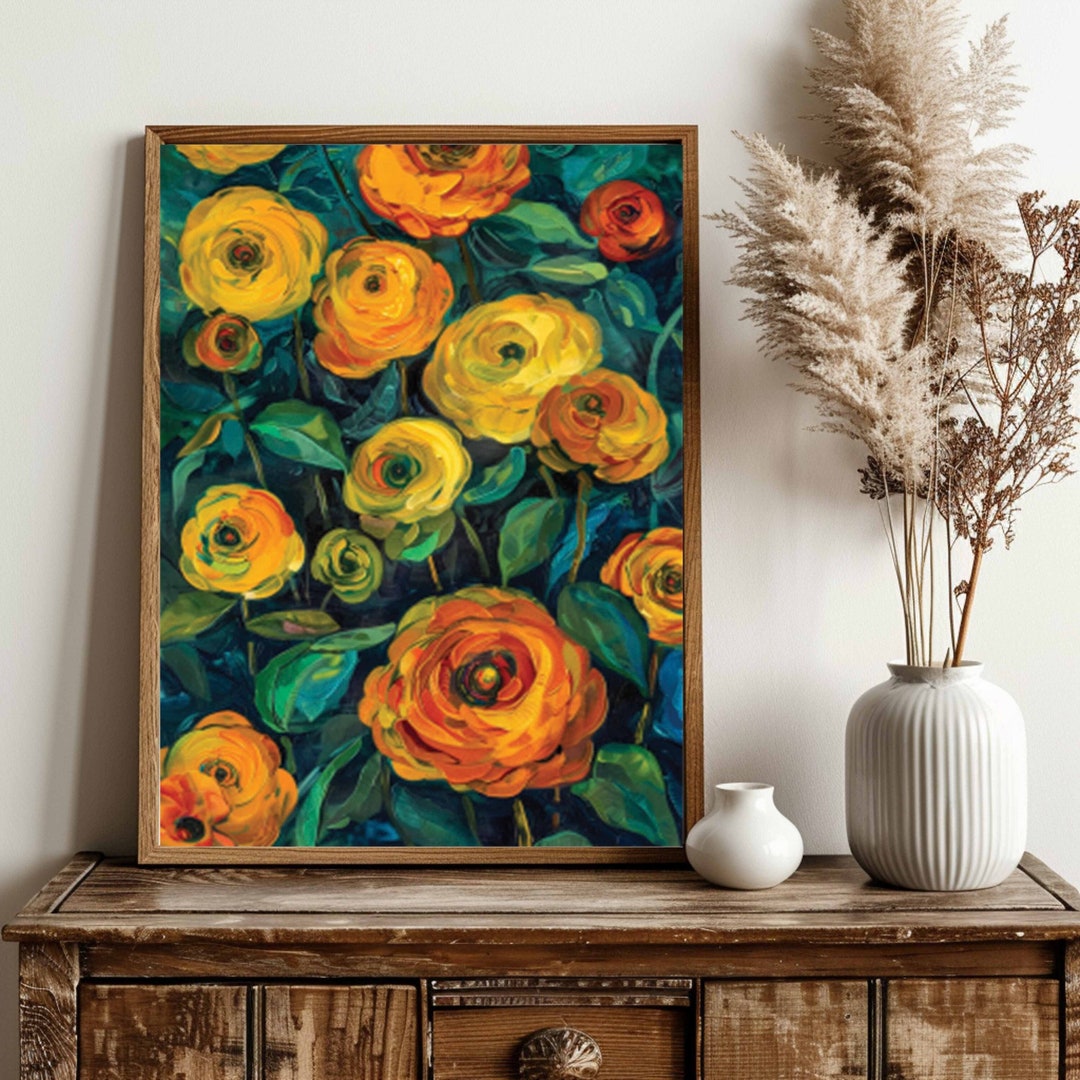 Rustic Marigold Prints, Marigold Art Print, Botanical Marigolds Artwork ...