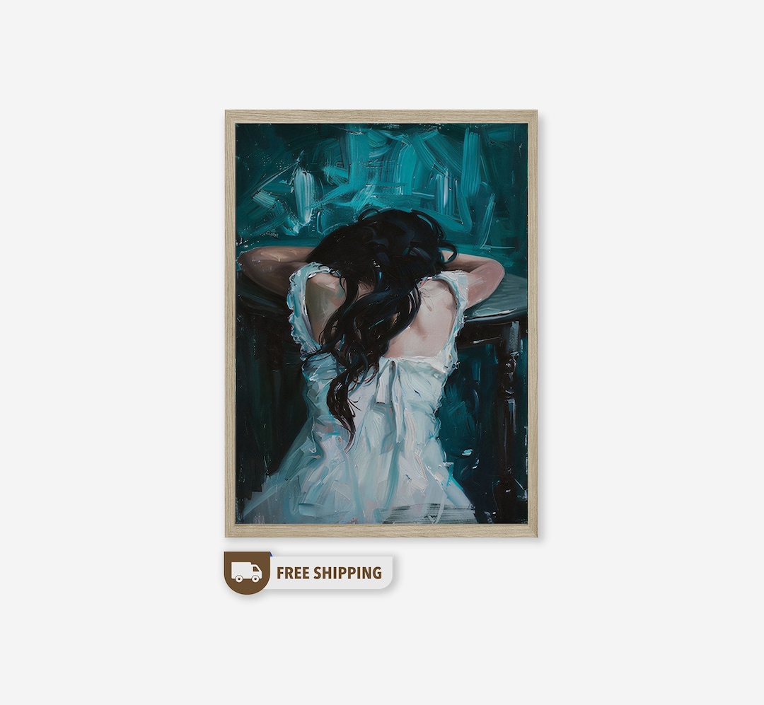 Vintage Tired Woman Resting Painting Print, Elegant Victorian Lady ...