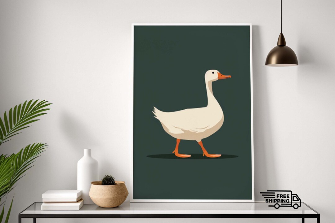 Goofy Goose Wall Art, Cute Goose Prints, Green Nursery Decor for Boy ...