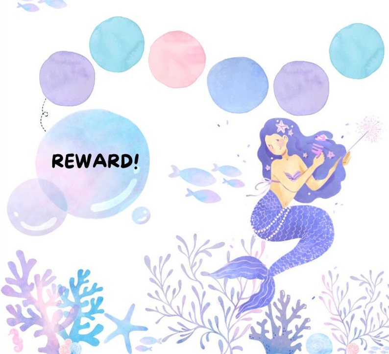 KIDS REWARD CHART Mermaids Magical Under the Sea Printable Rewards ...