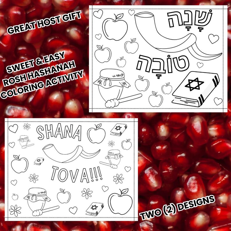 Rosh Hashanah Coloring Pages: Shana Tova Card Activity (digital ...