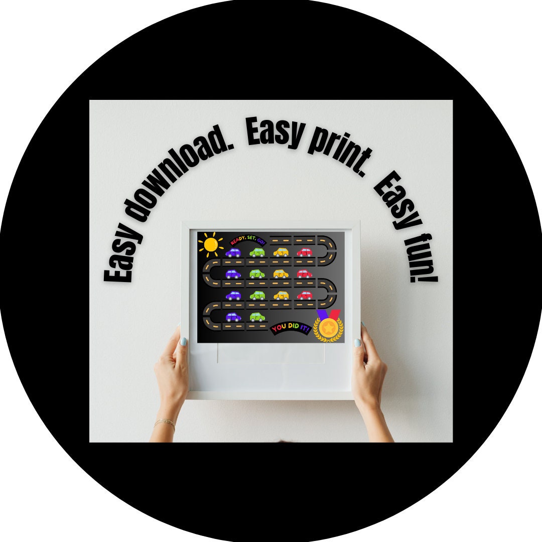 Car Reward Chart Printable Racetrack Kids Behavior Chart Instant ...