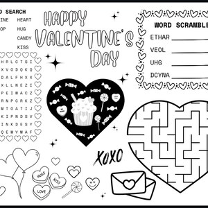 Valentine's Day Activity Page for Kids Valentines Coloring Page ...