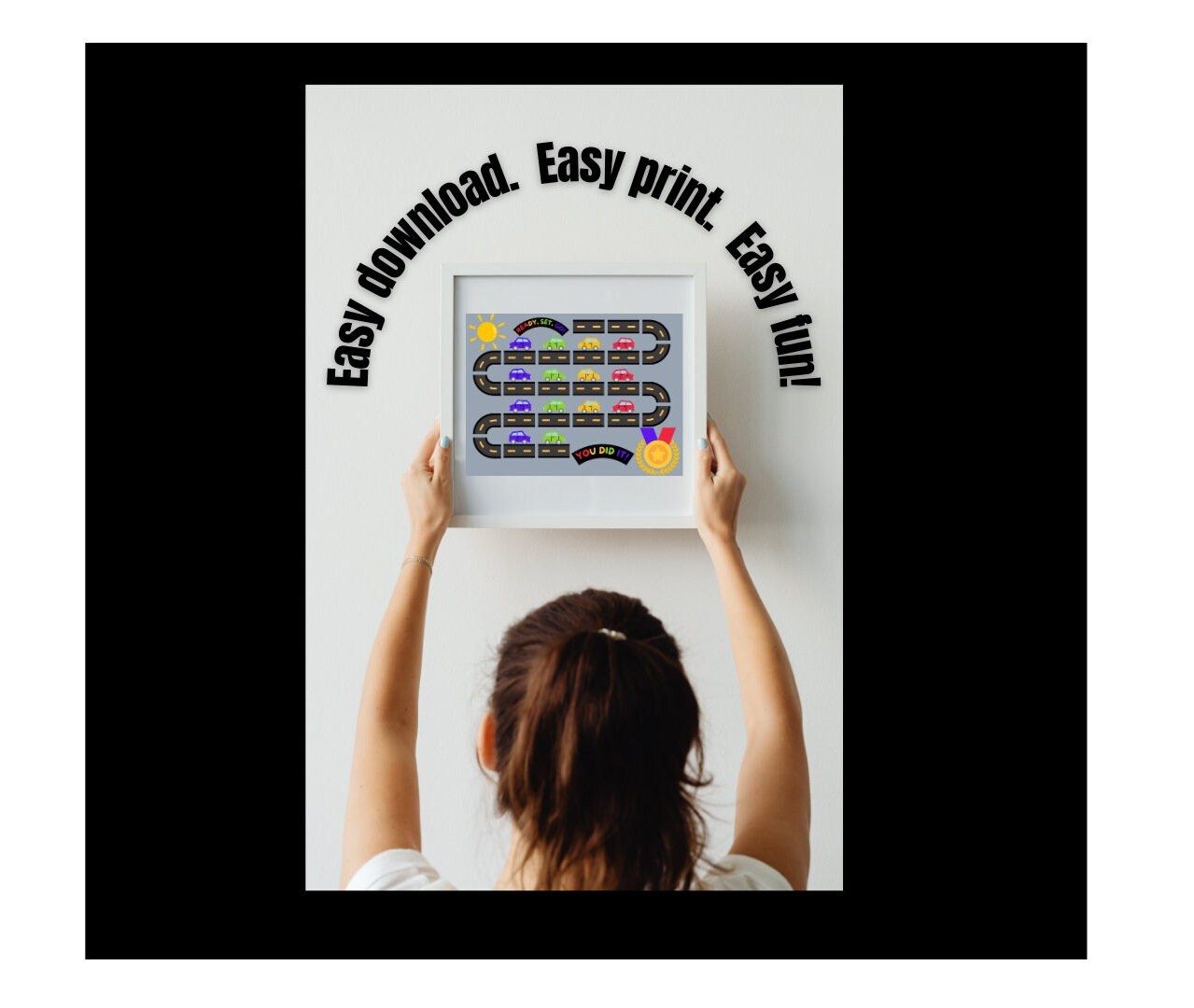 Car-themed Reward Chart Printable Racetrack Kids Behavior Chart Instant ...