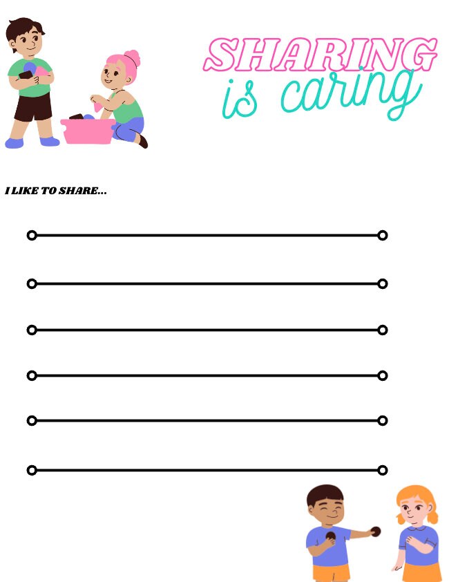 Kid Sharing is Caring List Printable Digital Download - Etsy