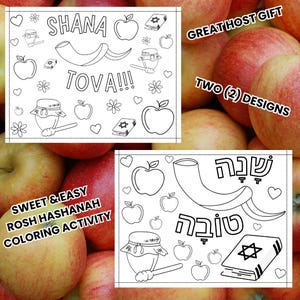 Rosh Hashanah Coloring Pages: Shana Tova Kids Activity (digital ...