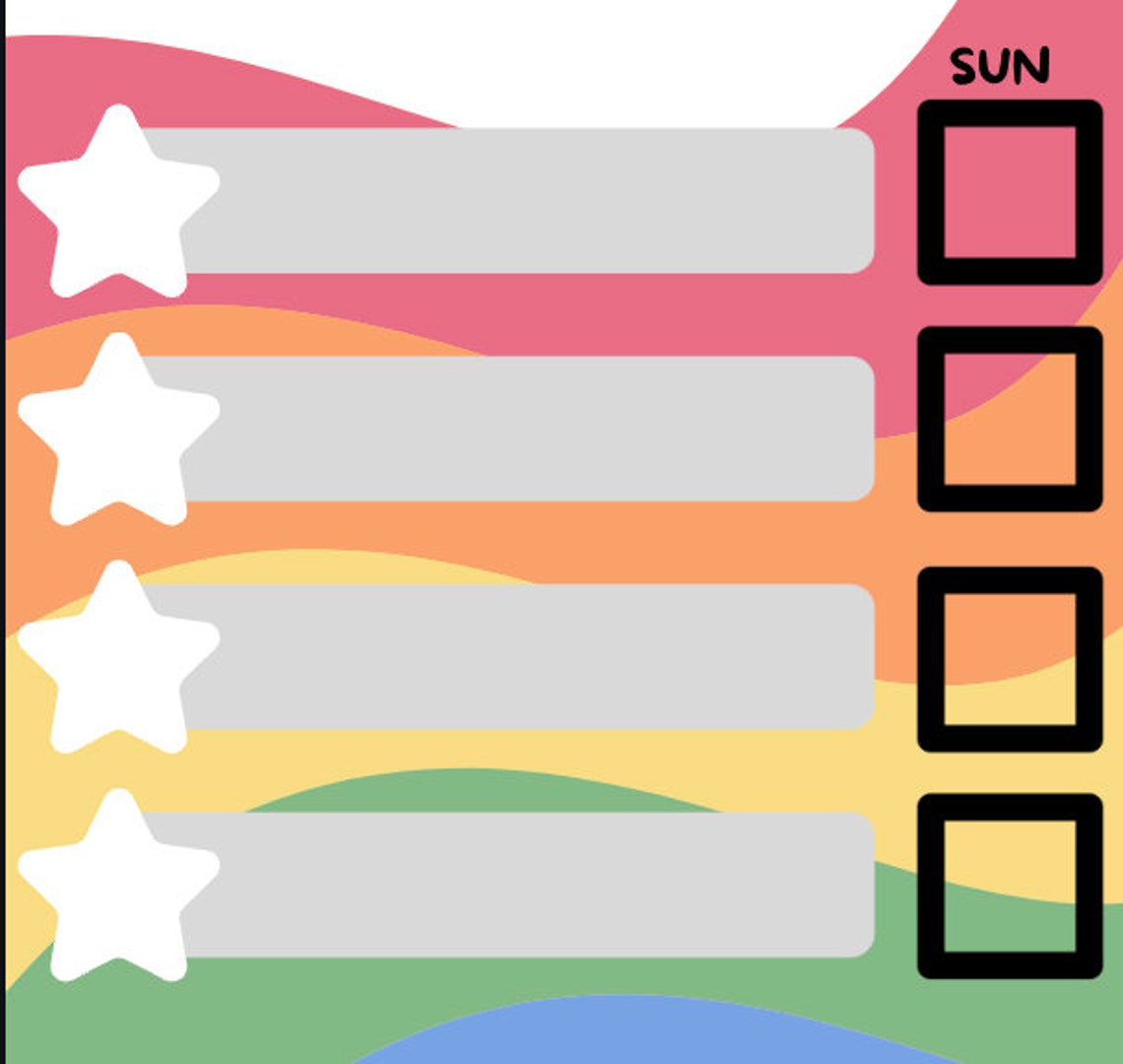Kids Reward Chart PRINTABLE Rainbow Rewards Chart Toddlers Sticker ...