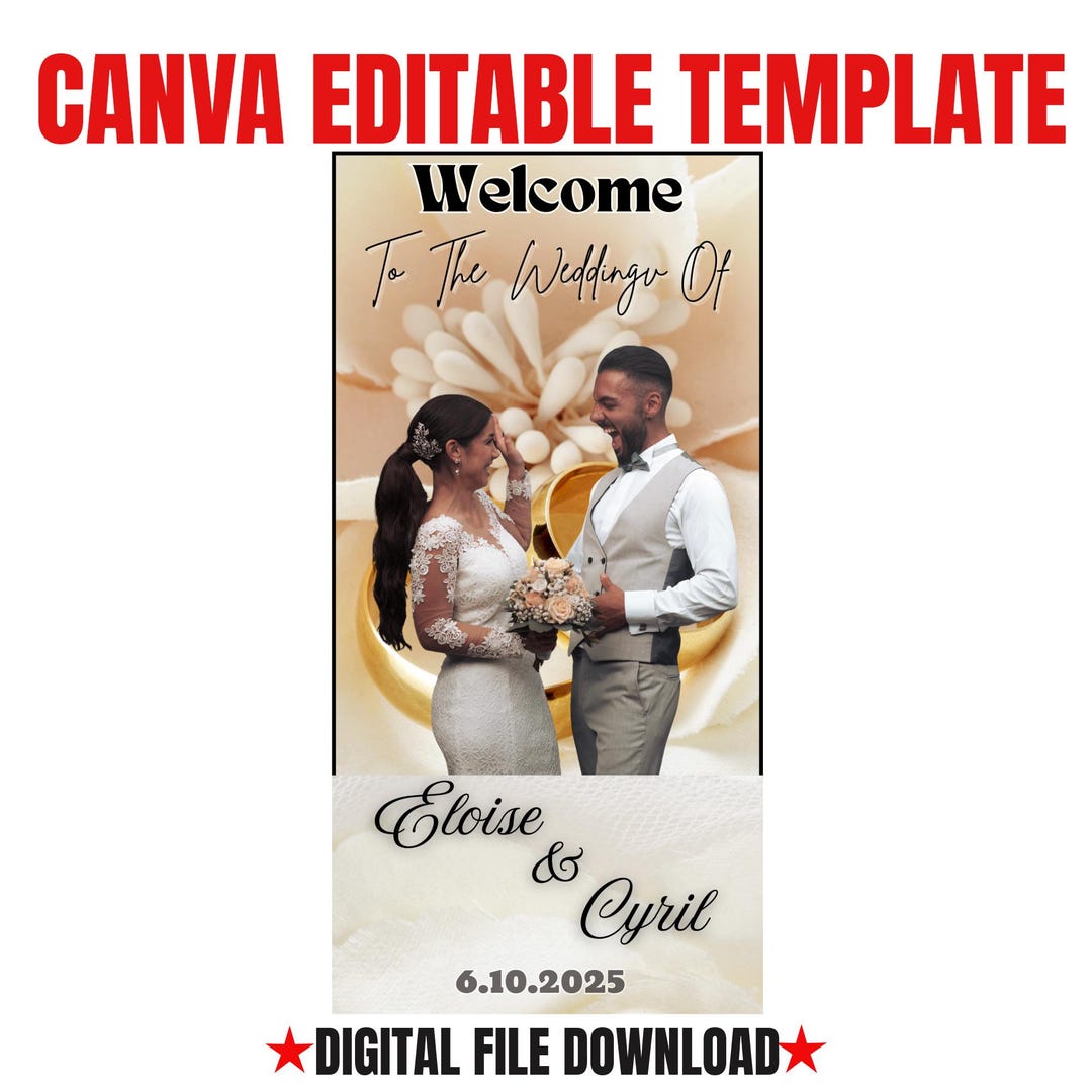 Editable Wedding Banner Template, Customizable Canva Sign, Wedding ...