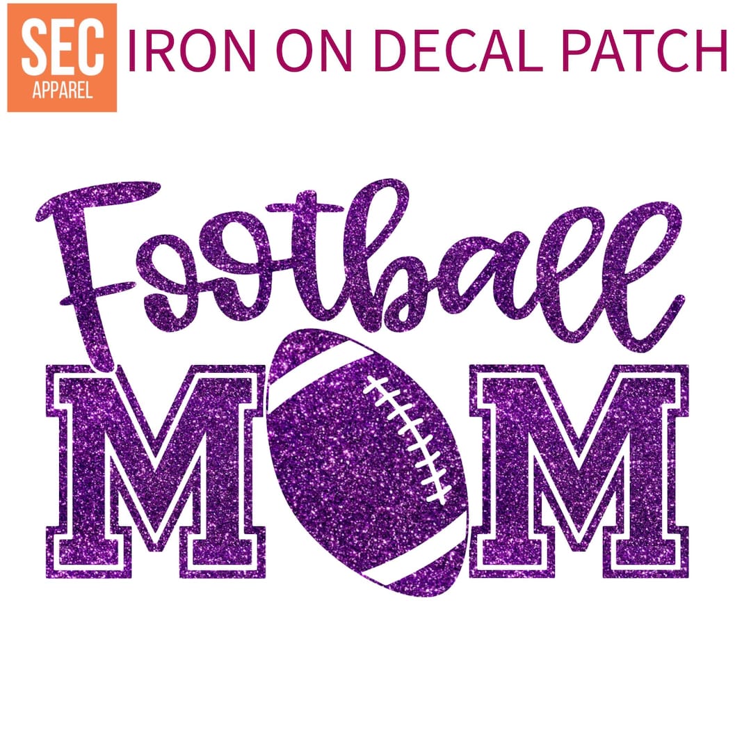 Football Mom Iron on Patches Decals Transfers Applique Letters for T ...