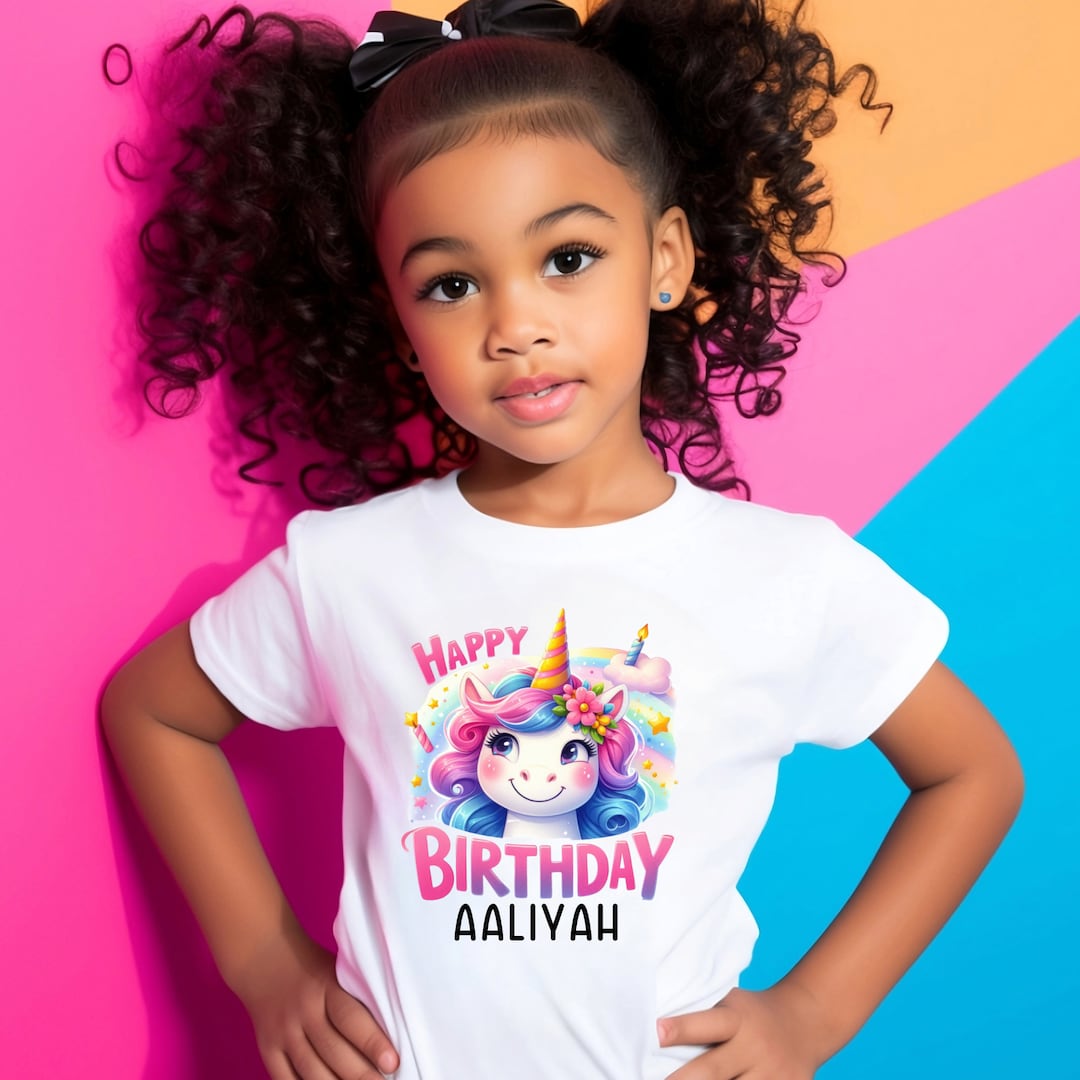 Custom Unicorn Birthday Shirts for Toddler Girls Birthday Party ...