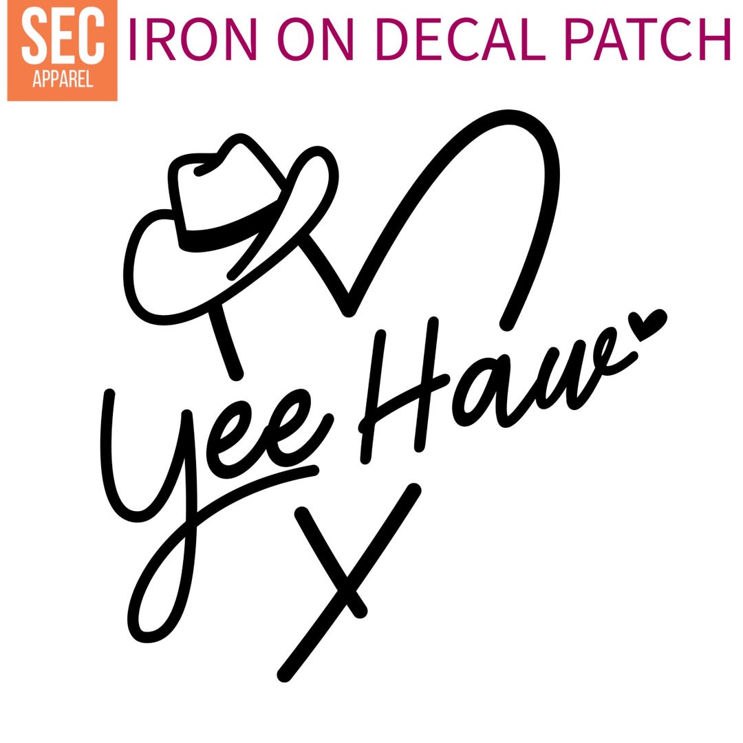 Yee Haw Iron on Decals Patch Transfers Applique Letters for T Shirts ...