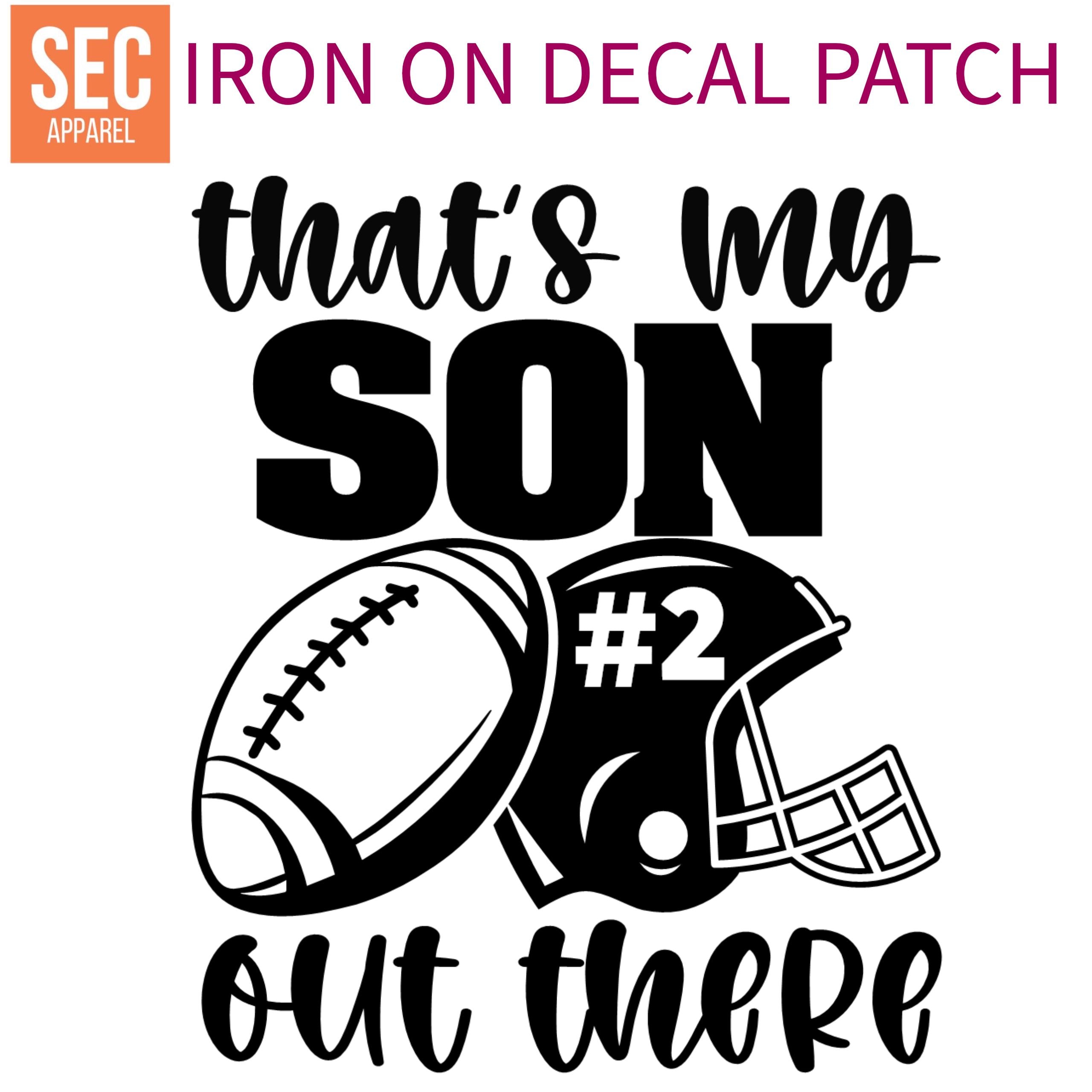 Football Mom Iron on Patches Decals Transfers Applique Letters for T-shirts Personalized With ...