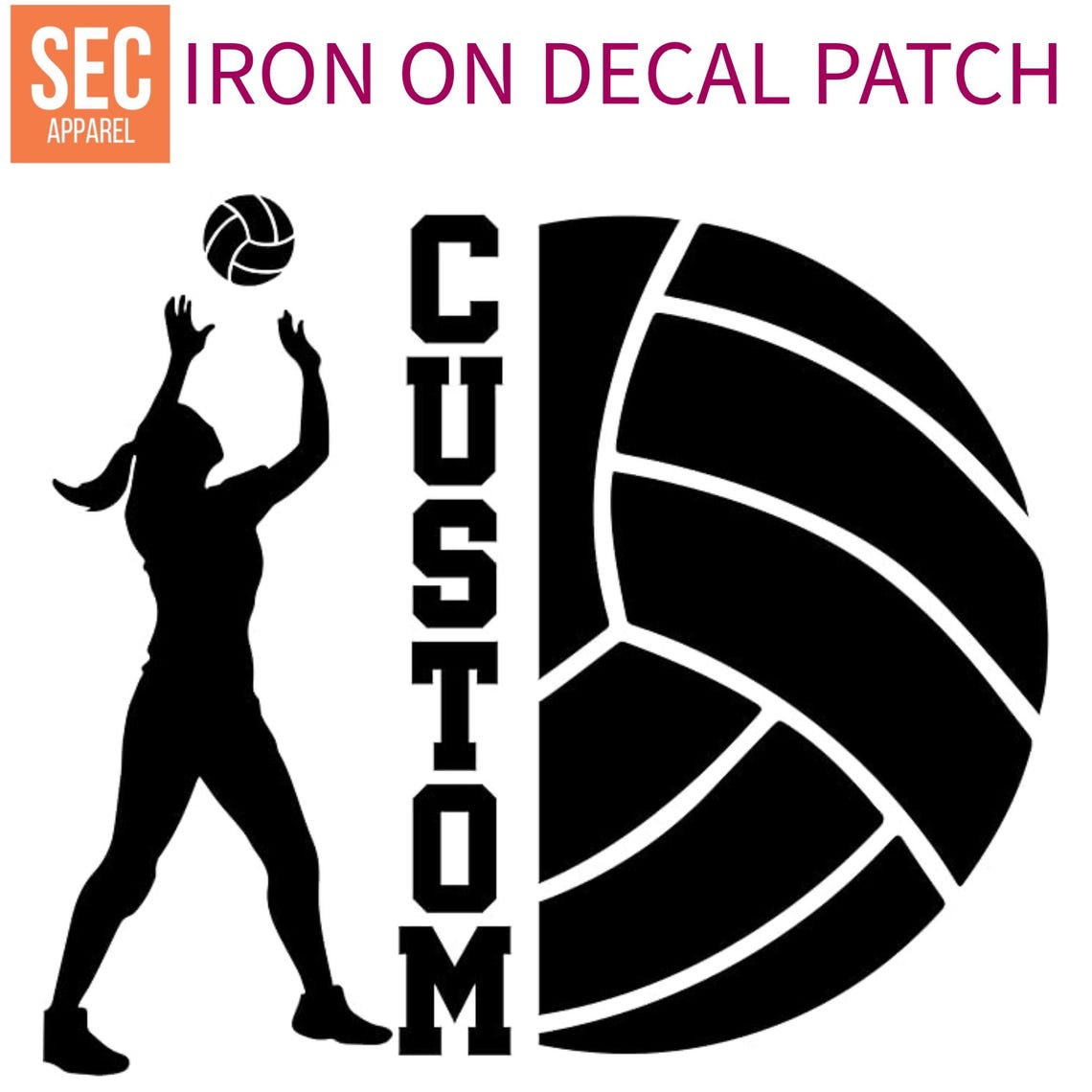 Volleyball Iron on Patches Decals Transfers Applique Letters for T ...