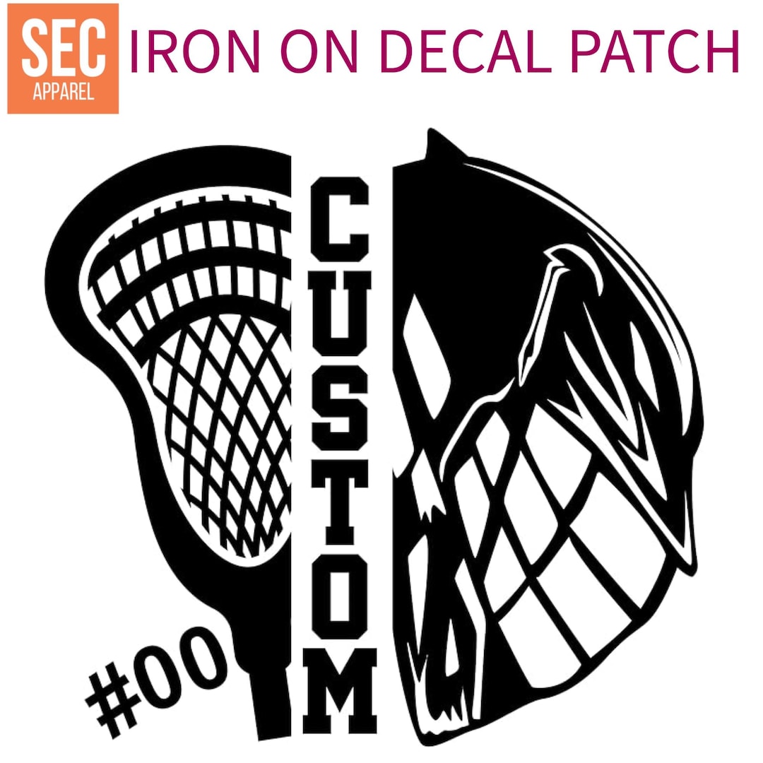Lacrosse Iron on Patches Decals Transfers Applique Letters for T-shirts ...