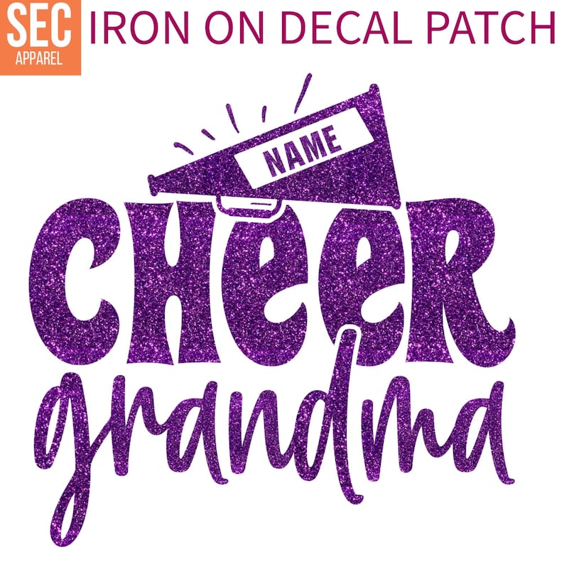 Cheer Grandma Iron on Patches Decals Transfers Applique Letters for T ...