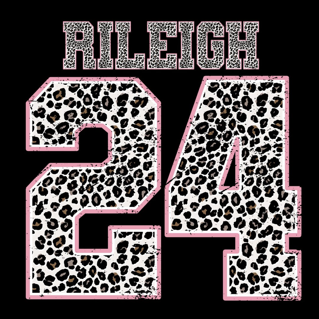 Pink Leopard Print Name & Number Sets Ready to Press (custom Glam ...
