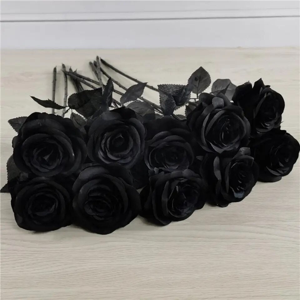 Handmade Black Rose Flowers aesthetic Gothic Emo Decoration for the ...