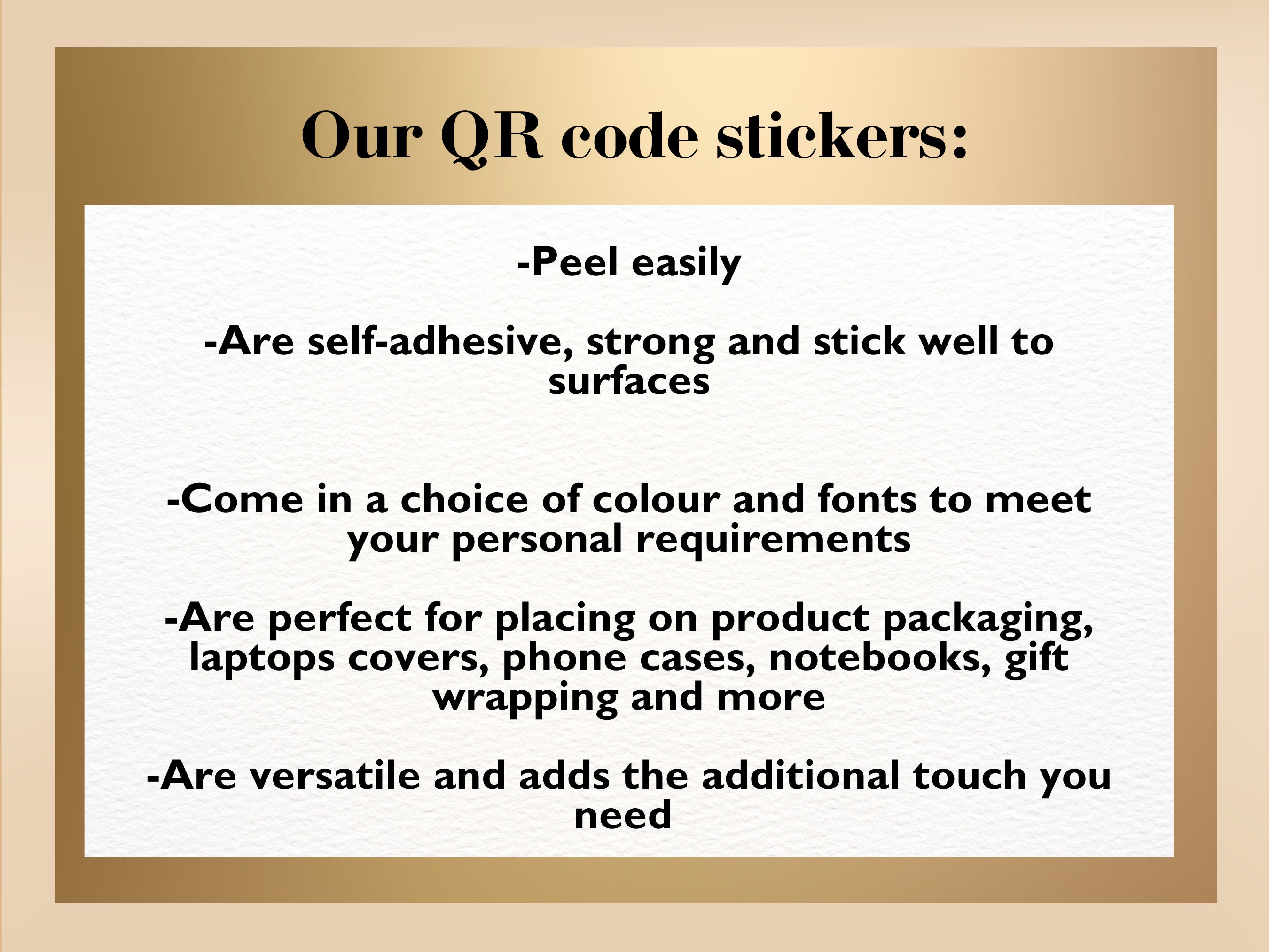 Round Scan Me QR Code Sticker Sheet Personalised Printed Business ...