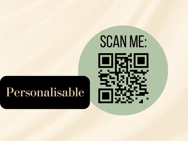 Round Scan Me QR Code Sticker Sheet Personalised Printed Business ...