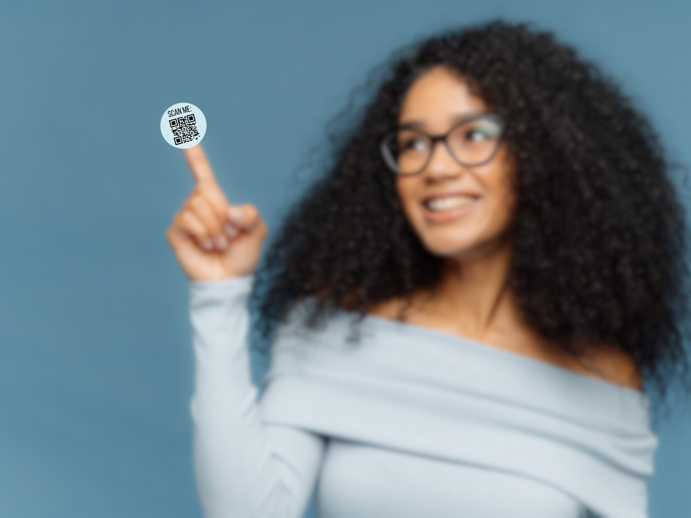 Round Scan Me QR Code Sticker Sheet Personalised Printed Business ...