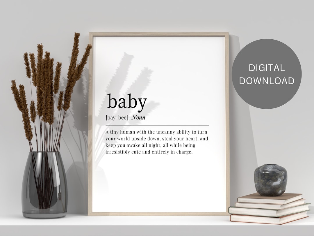 BABY DEFINITION | Printable Wall Art | Gift for Friend | Dictionary ...