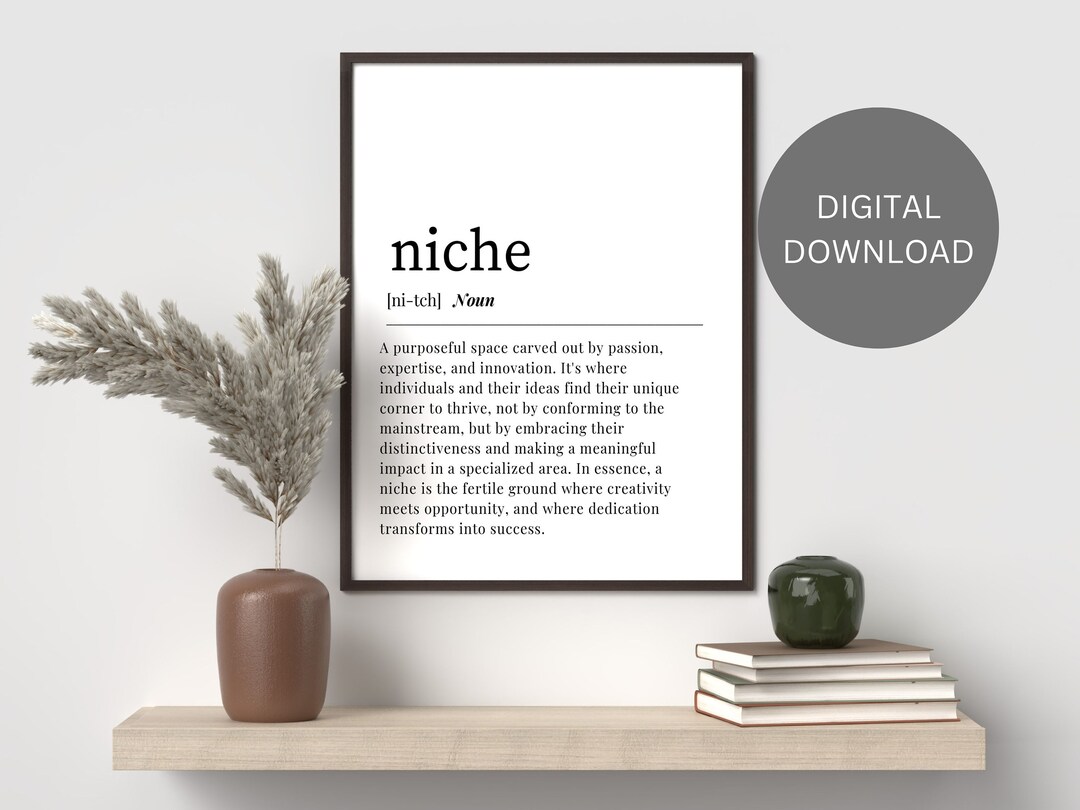 NICHE DEFINITION | Printable Wall Art | Gift for Friend | Dictionary ...