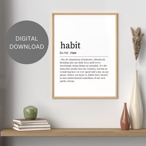 HABIT DEFINITION | Printable Wall Art | Idea Gift | Inspirational ...