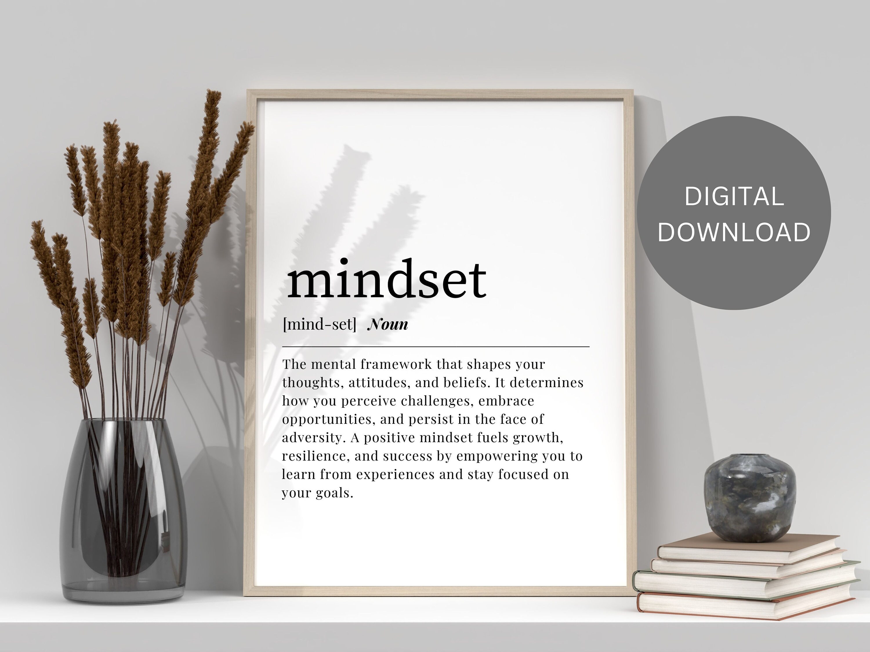 MINDSET DEFINITION | Printable Wall Art | Gift for Friend | Dictionary ...