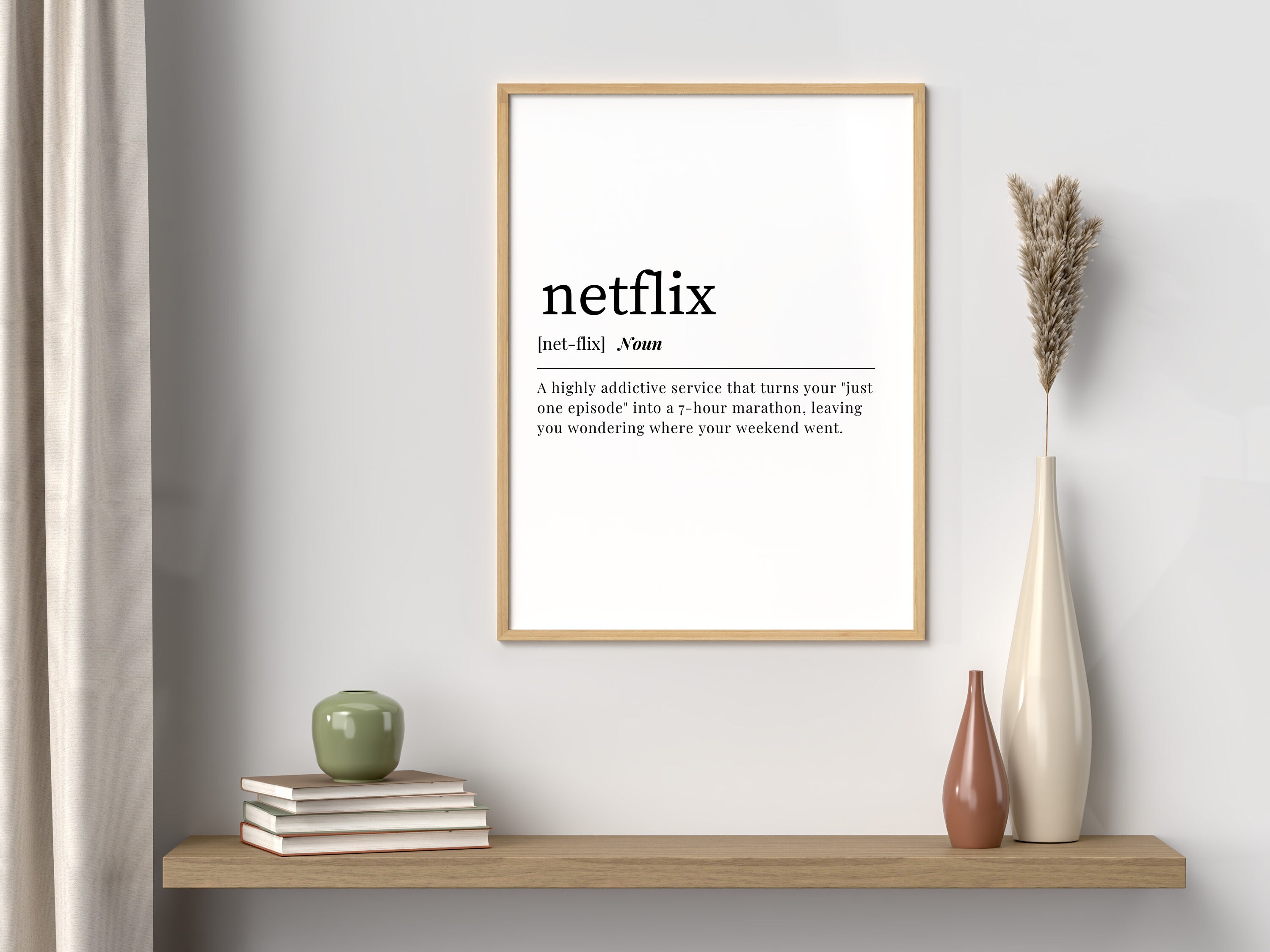 NETFLIX DEFINITION | Printable Wall Art | Gift for Friend | Dictionary ...