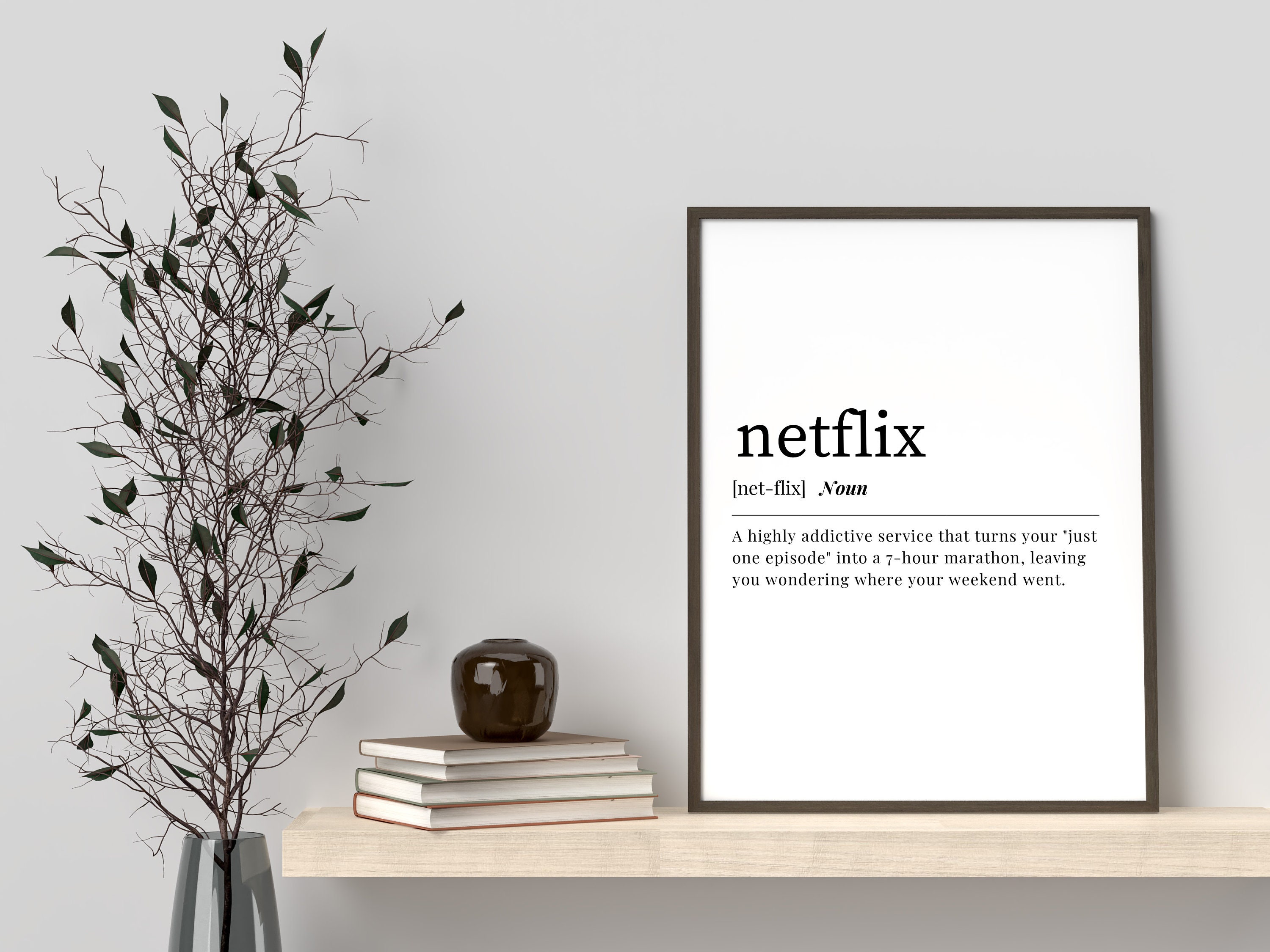 NETFLIX DEFINITION | Printable Wall Art | Gift for Friend | Dictionary ...