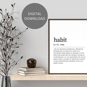 HABIT DEFINITION | Printable Wall Art | Idea Gift | Inspirational ...