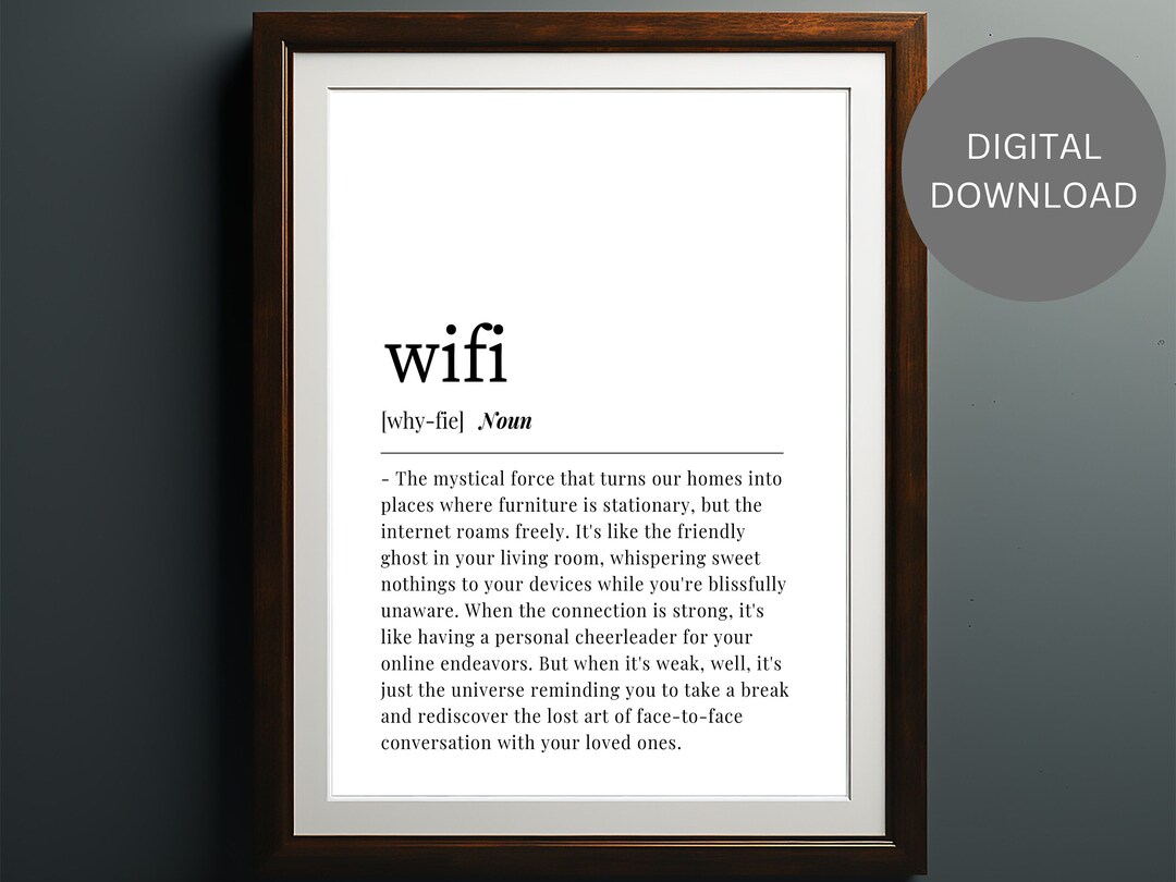 WIFI DEFINITION | Printable Wall Art | Idea Gift | Inspirational ...