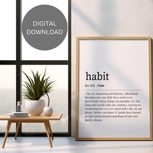 HABIT DEFINITION | Printable Wall Art | Idea Gift | Inspirational ...