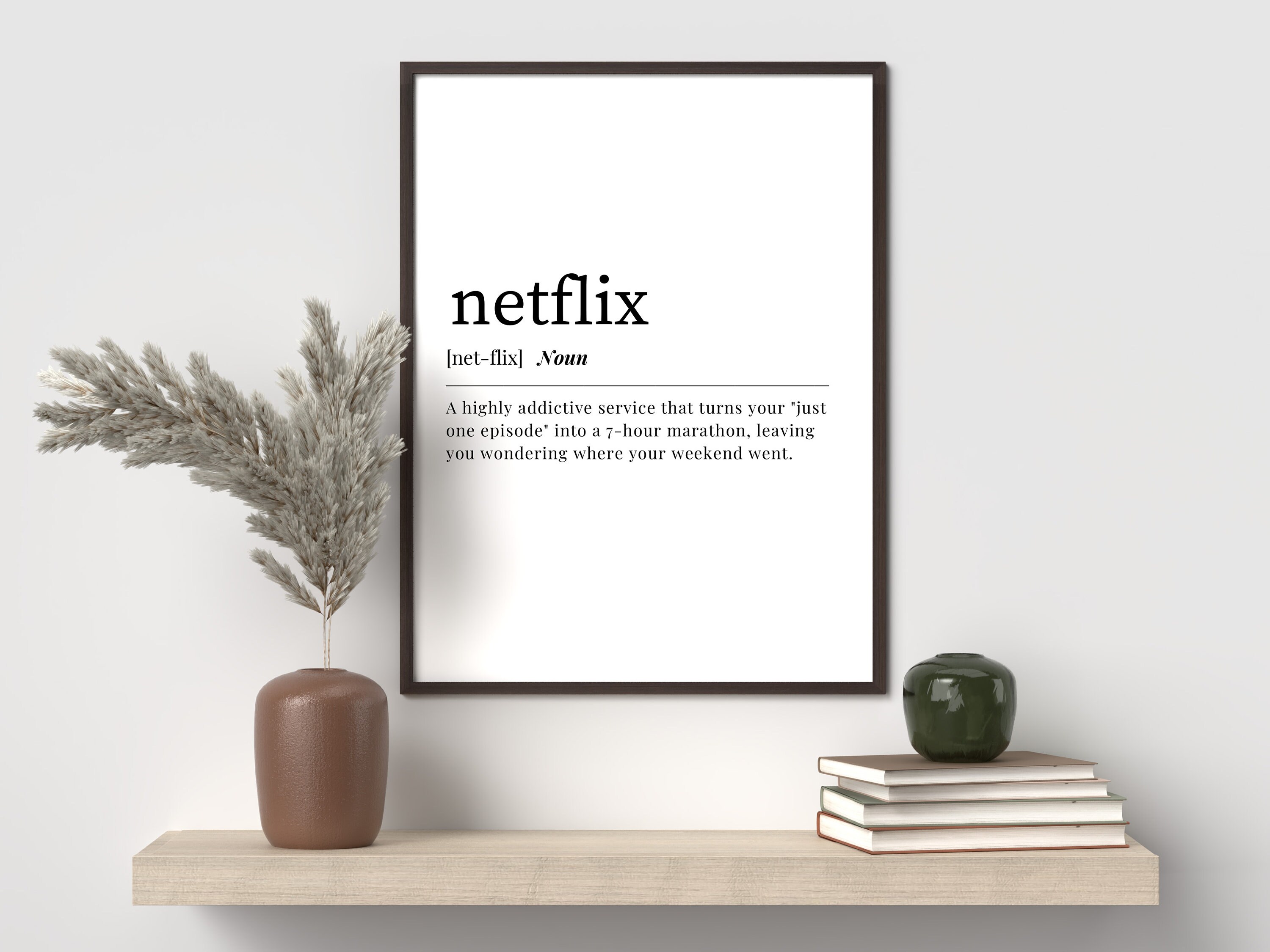 NETFLIX DEFINITION | Printable Wall Art | Gift for Friend | Dictionary ...