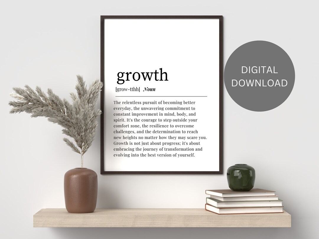 GROWTH DEFINITION Printable Wall Art Gift for Friend Dictionary ...
