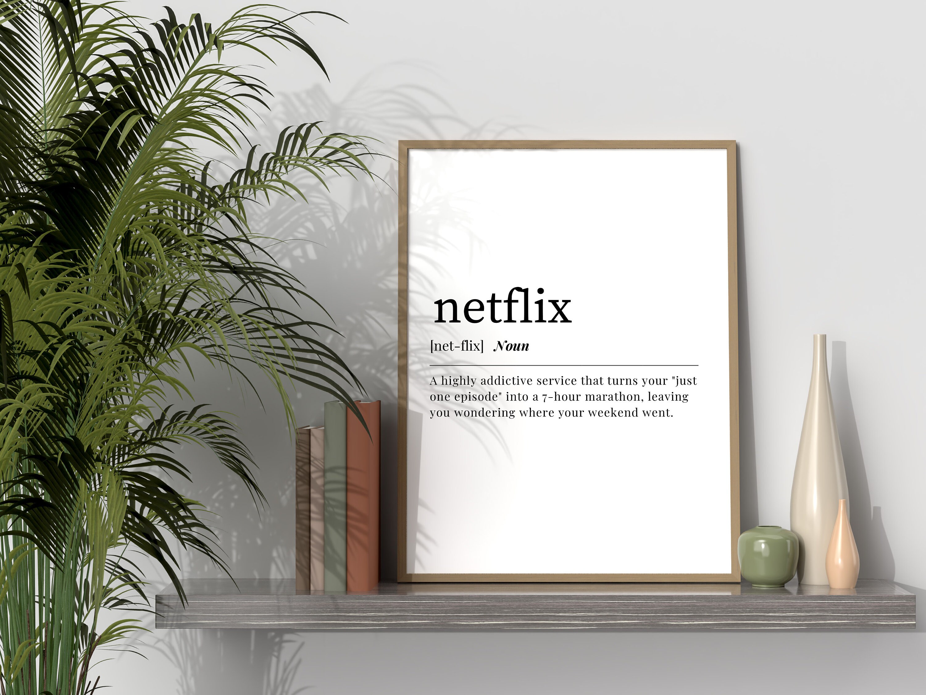 NETFLIX DEFINITION | Printable Wall Art | Gift for Friend | Dictionary ...