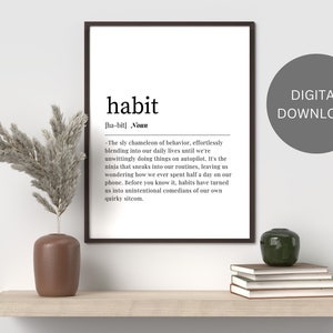 HABIT DEFINITION | Printable Wall Art | Idea Gift | Inspirational ...