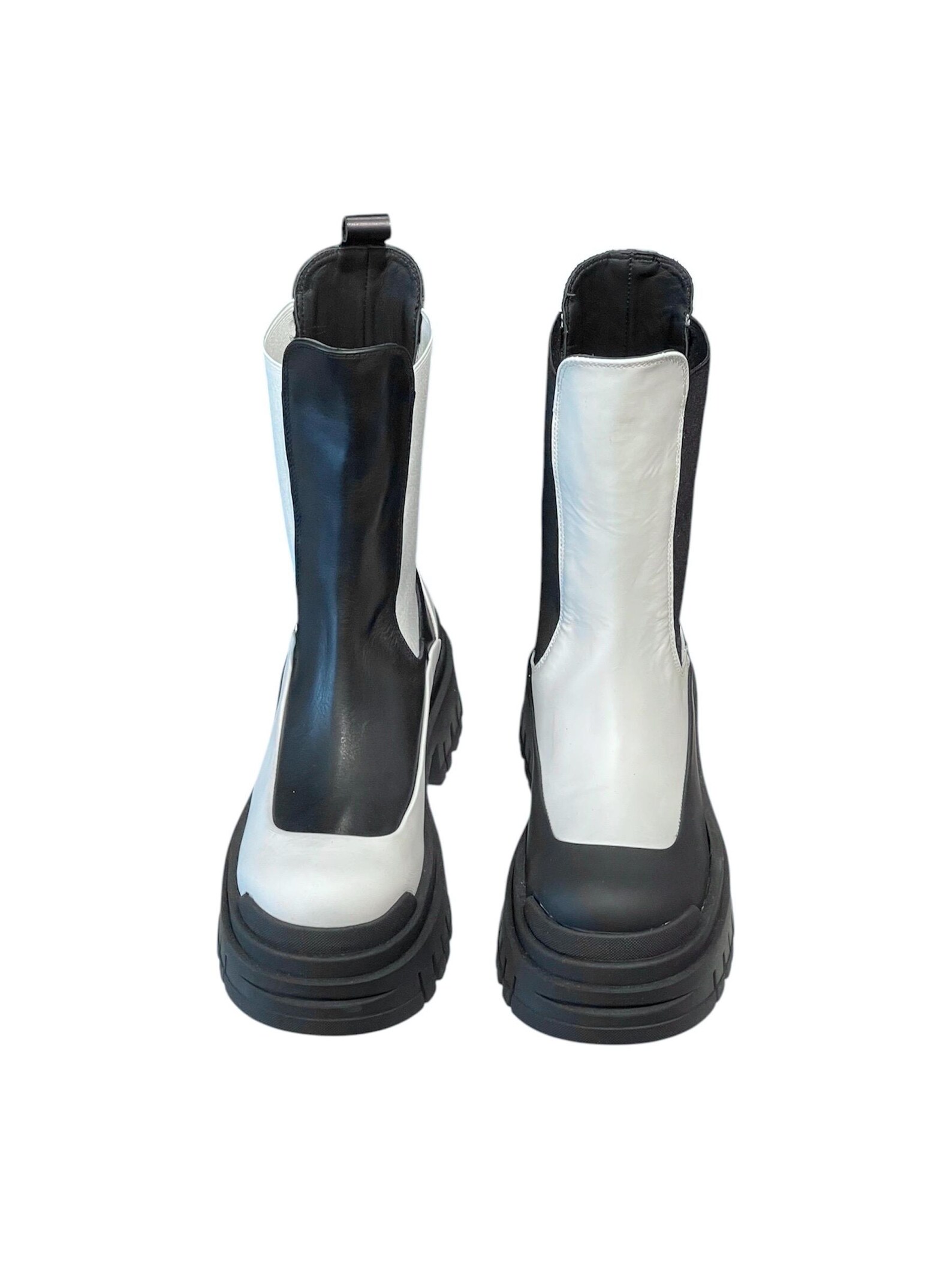 Black and White Yin & Yang Leather Chelsea Boots - Etsy