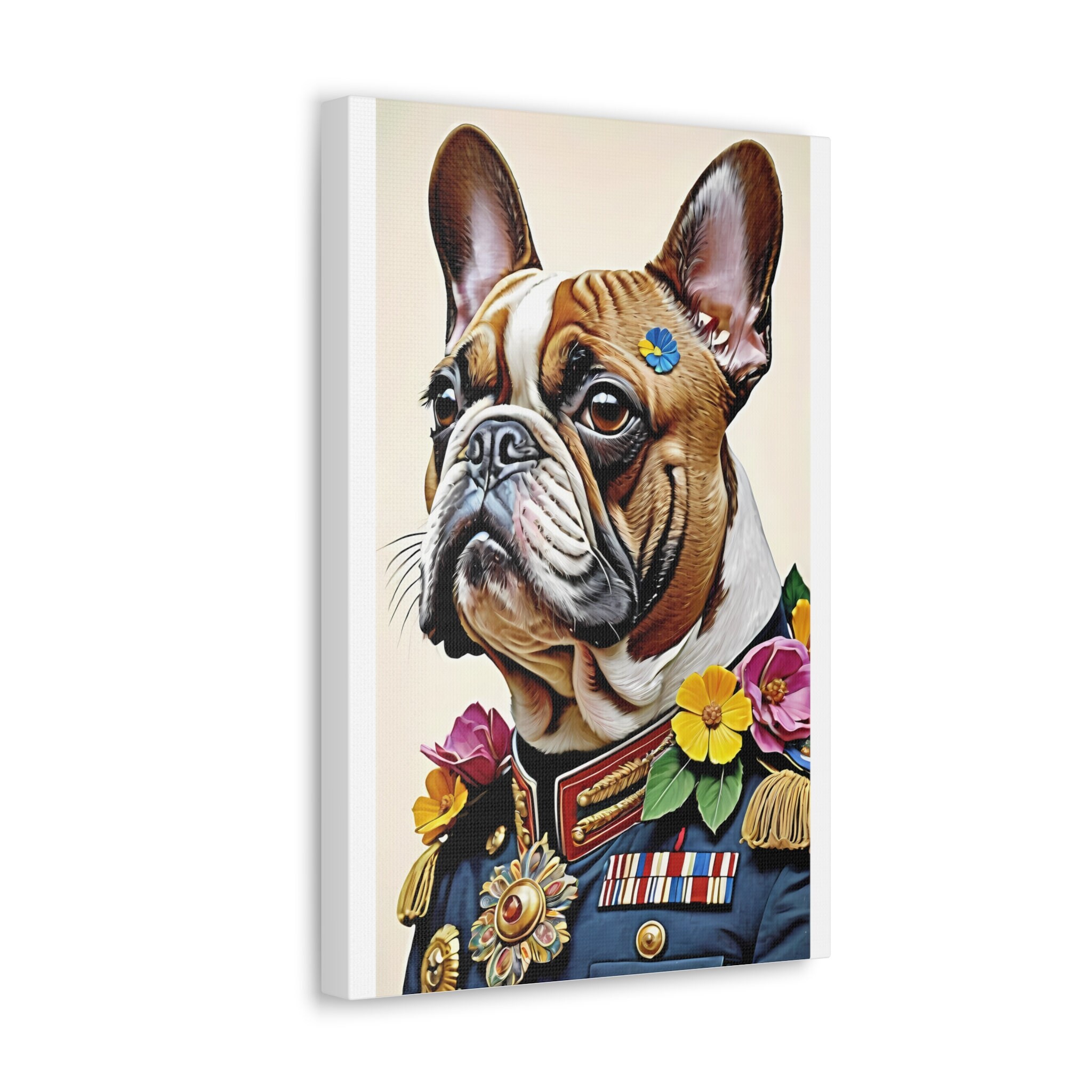 Funky Frenchie Commander: Ai-generated Bulldog in Decorated Military ...